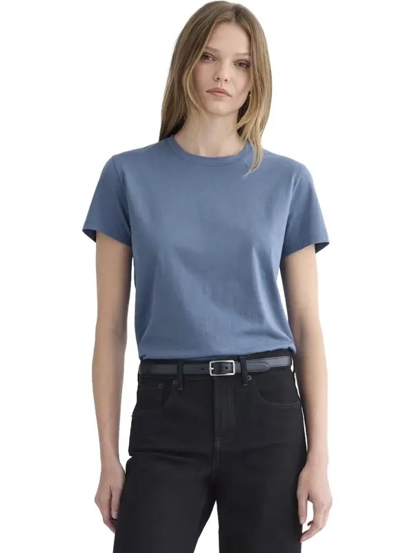 Everlane Box-cut Essential Cotton T-shirt - Faded Navy | No Pocket